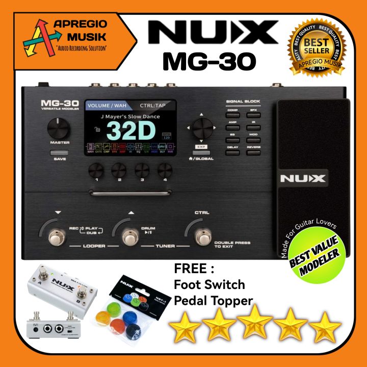 NUX MG30 MG 30 Multi-Effects Modeler Pedal Free Topper & Switch | Lazada Indonesia