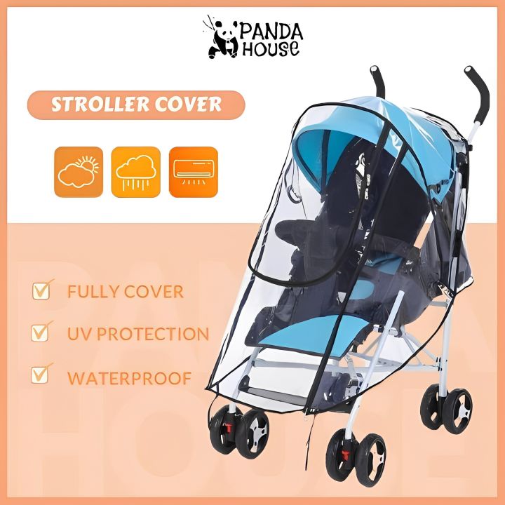 Barang Baby Stroller Rain Cover Non-toxic PVC Universal Wind Dust ...