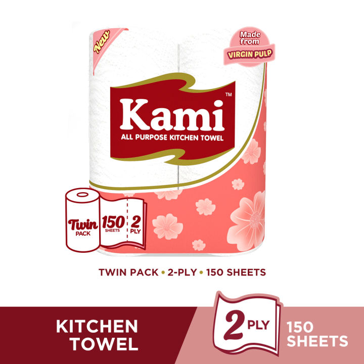 KAMI KITCHEN TOWEL - TWIN PACK - 2PLY - 150 SHEETS | Lazada PH
