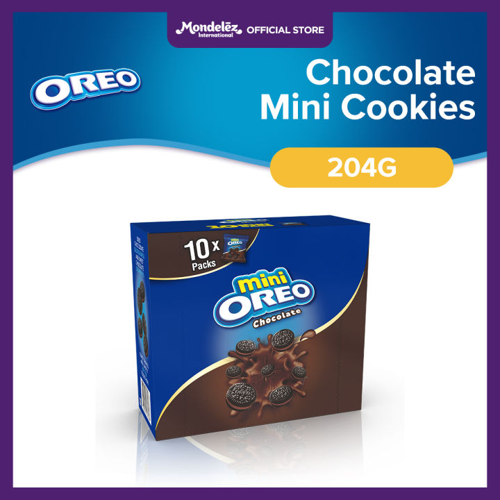 Oreo Mini 10 Pouches - Chocolate Flavor 204g Sandwich Cookie Snack with ...