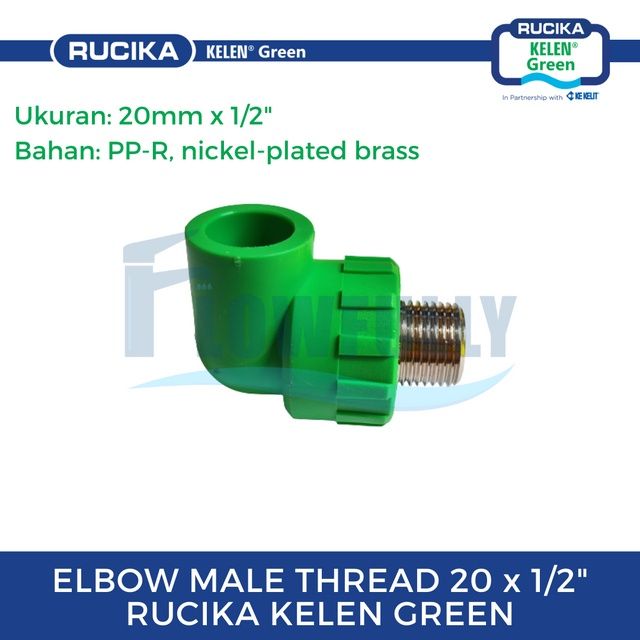 ELBOW MALE THREAD 20 x 1/2 PPR RUCIKA GREEN WAVIN TIGRIS VALVE KNEE ...