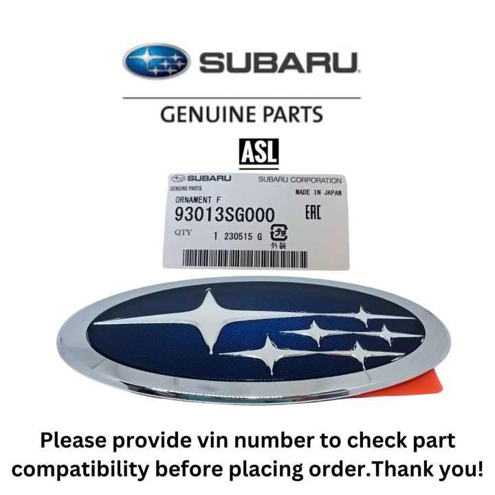 Genuine Subaru Front Rear Emblem Forester 2012-2015 SJ5 SJG | Lazada