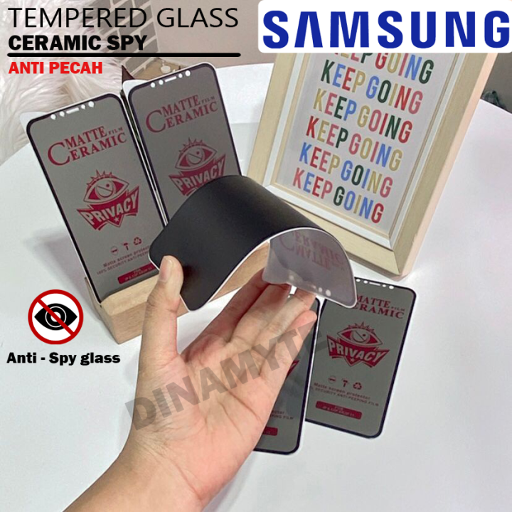 Antigores Kaca CERAMIC MATTE (BLACK) TEMPERED GLASS PRIVASI/SPY (ANTI PECAH ) FOR SAMSUNG A32 4G ...