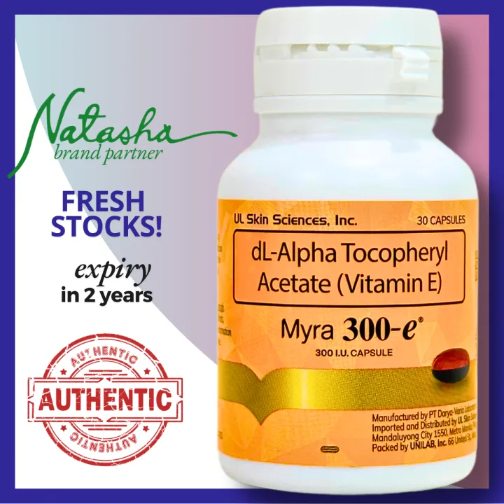 Myra 300-E Dl-Alpha Tocopheryl Acetate (Vitamin E) by Natasha co-brands ...