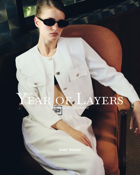 DAILY SQUAD - PLEASE D outer เสื้อคลุมผ้าอัดพลีท กระดุม Signature ...