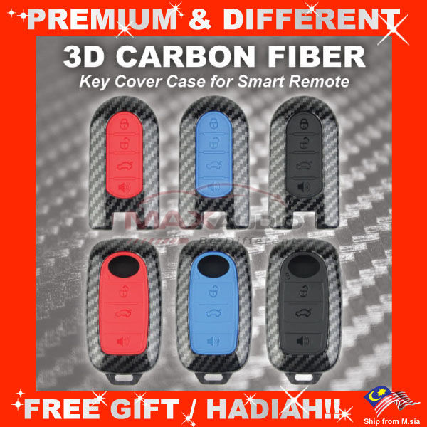 Carbon Fiber Key Cover MYVI AXIA BEZZA ALZA ARUZ ATIVA Keyless Smart ...