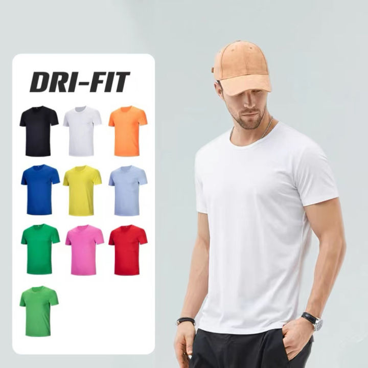 SIMPLE dri fit T-shirt Unisex WHITE color round neck T-shirt | Lazada PH