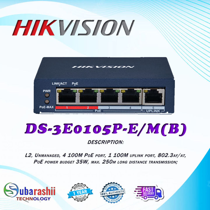 Hikvision POE Switch Value Series: Unmanaged 100M PoE, L2 Available: 4 ... Hikvision POE Switch Value Series: Unmanaged 100M PoE, L2 Available: 4 ...
