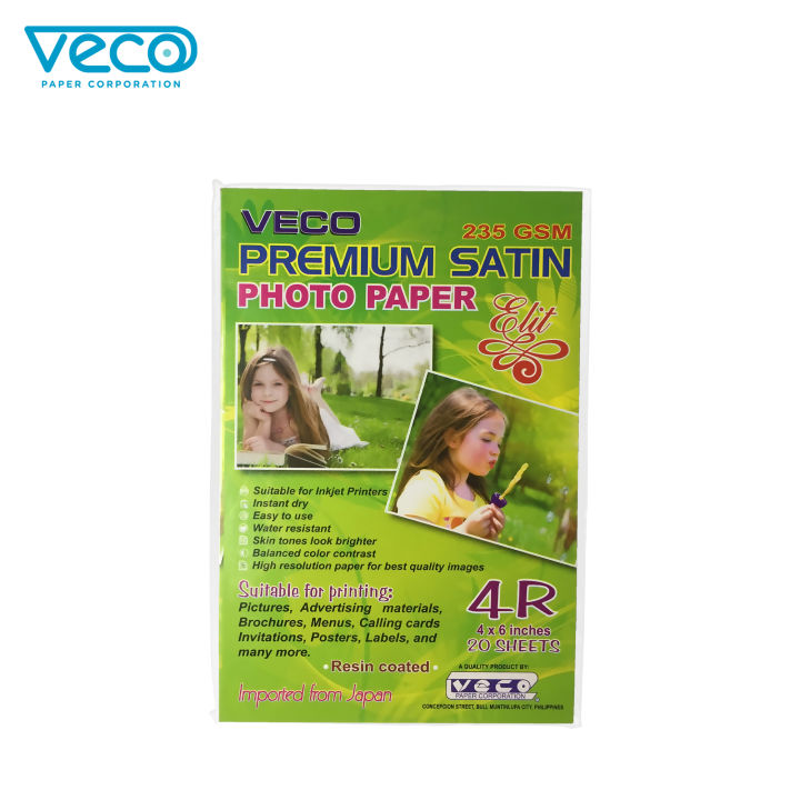 Veco Paper Elit Premium Photo Paper 235gsm 4R 4x6in (Available : Satin ...