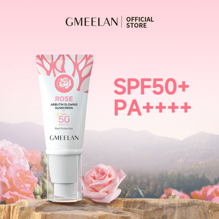 GMEELAN Rose Arbutin Brightening Sunscreen SPF50+ PA++++ Long-lasting ...
