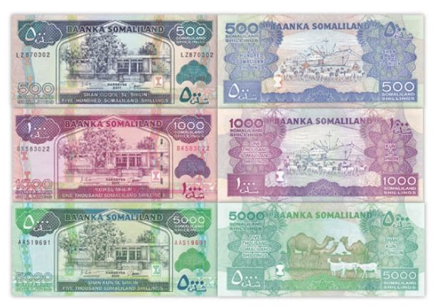 2011-2015 Somaliland 500 1000 5000 Shillings Original Notes (Fuera De ...