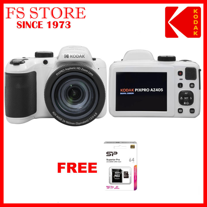 Kodak AZ405-WH PIXPRO Compact Camera, 20.7MP, 40x Optical Zoom, Full HD ...