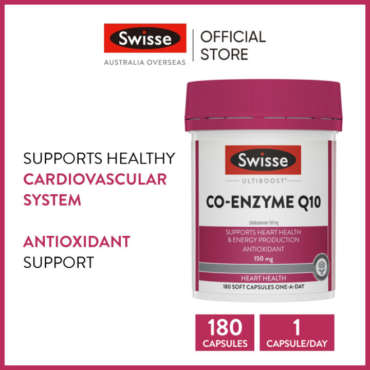 Swisse Ultiboost Co-Enzyme Q10 180 Capsules (EXP:07 2026) | Lazada PH