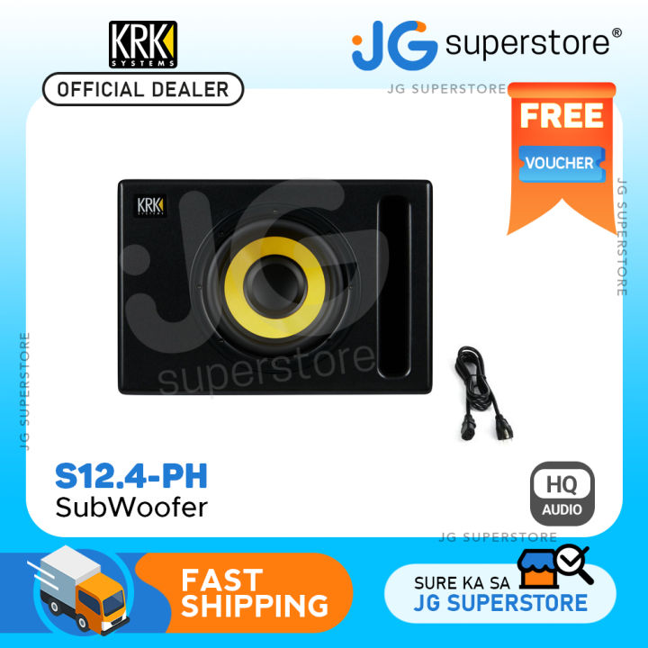 KRK S12.4 12 Inch Powered Studio Subwoofer 220W Kevlar Woofer S12 Gen 4 220 Watt Heavy Bass ...