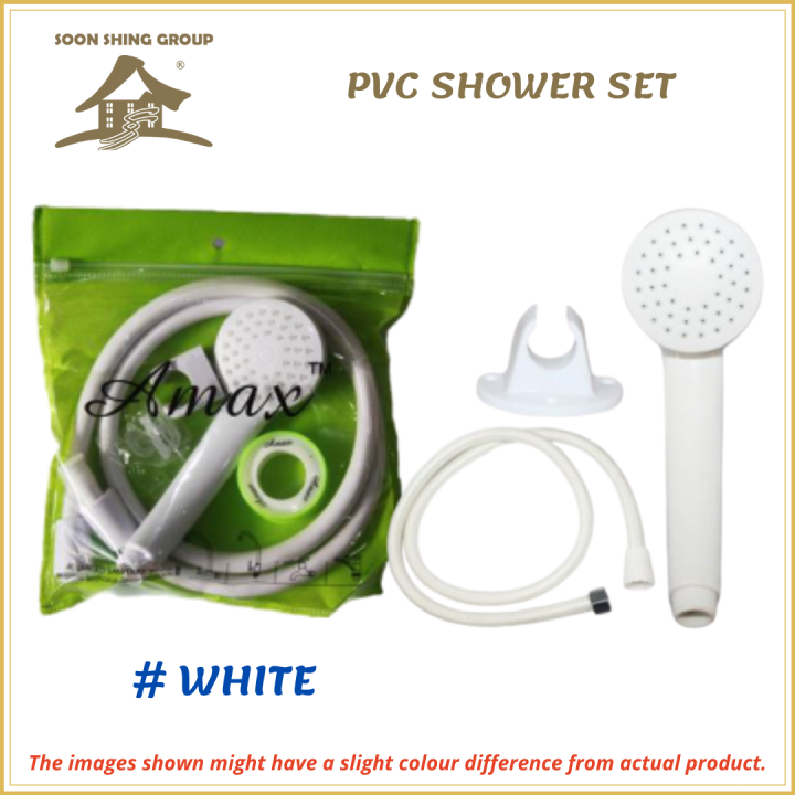 PVC SHOWER SET WITH FLEXIBLE PVC HOSE AND BRACKET | Lazada