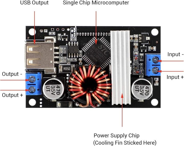 DROK Adjustable Voltage Regulator, DC Buck Boost Converter 6-30V to 0.5 ...