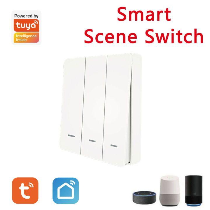 Tuya ZigBee 3.0 Smart scene switch wireless free sticker Wall scene ...