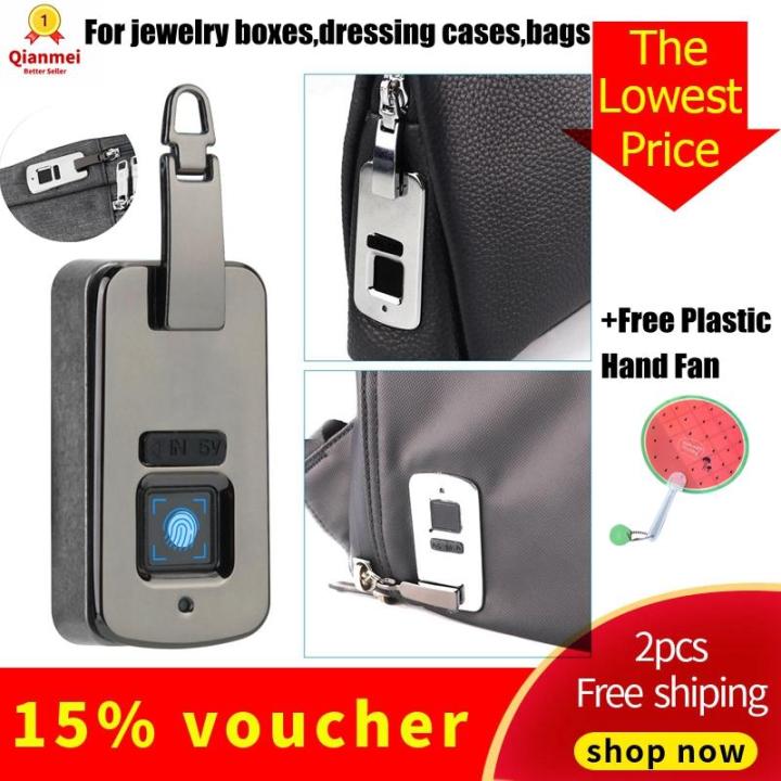 (Any 2,Get 10%Off)Qianmei Fipilock Smart Fingerprint Handbag Lock ...