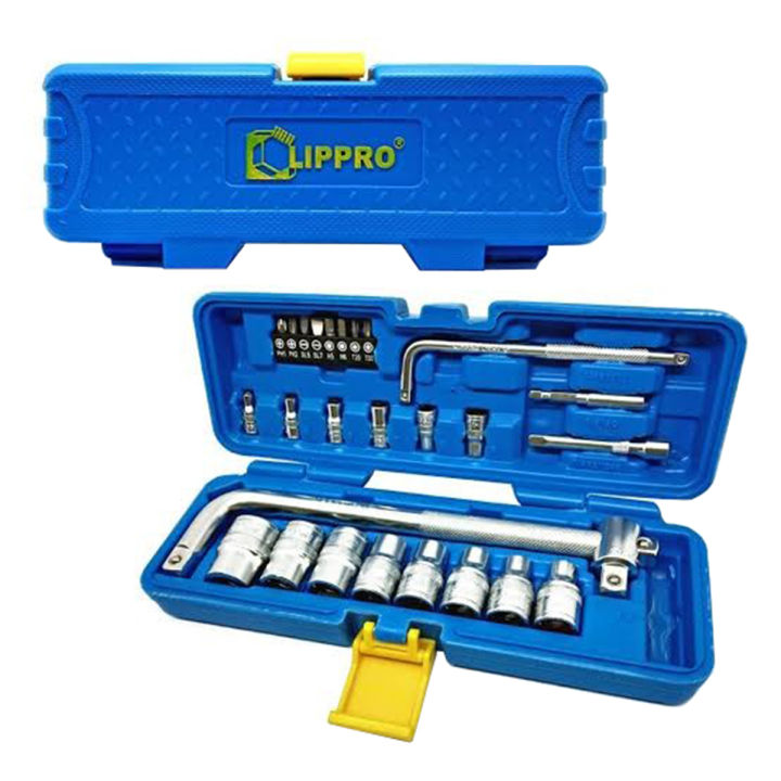 MB - Kunci Sok Set 28 Pcs 1/4" 1/2" Lippro / Socket Shock Set Obeng ...