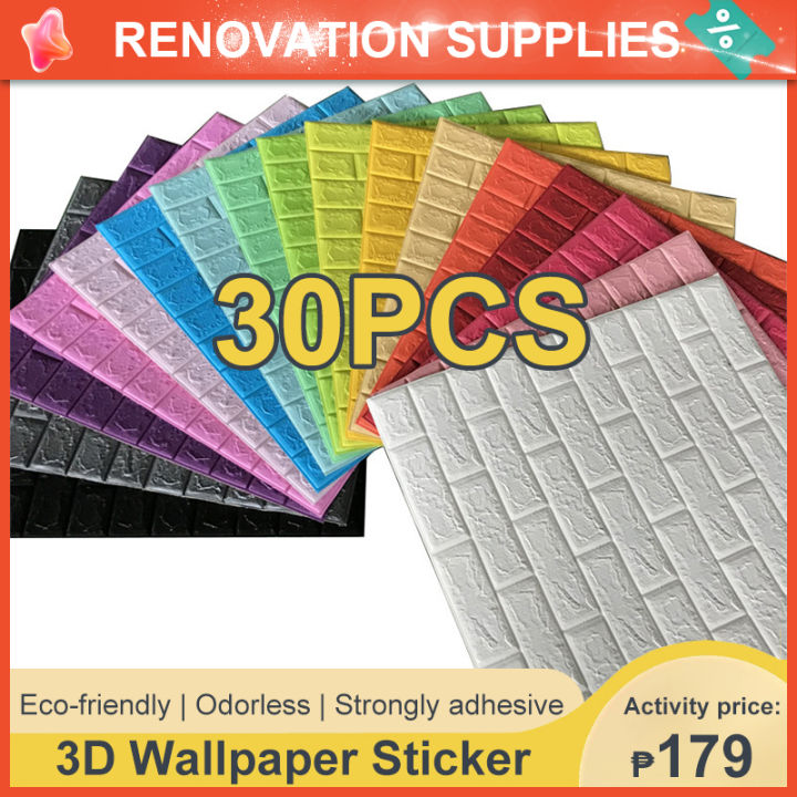 Big Sale 3D Wallpaper 35×38.5cm 30pcs Foam Self Adhesive Super Sticky ...