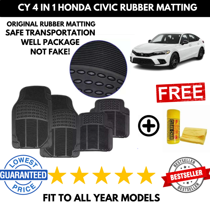 CY HONDA CIVIC RUBBER MATTING ORIGINAL /4 IN 1 UNIVERSAL RUBBER MATTING ...