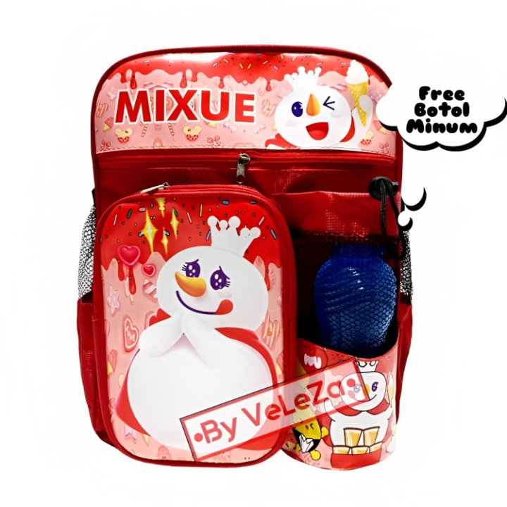 Tas Ransel Anak Sekolah TK PAUD BIMBA gambar maskot ice cream mixue ...