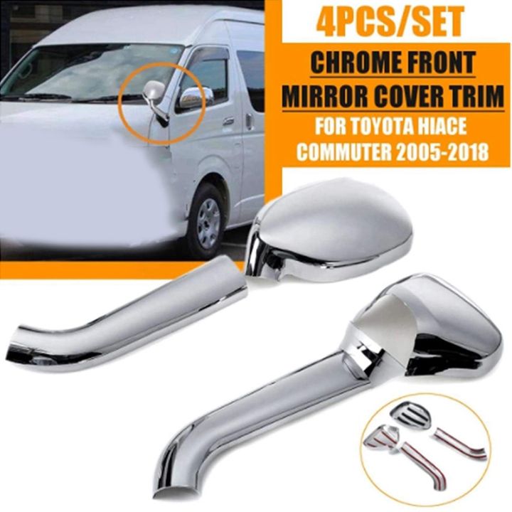 Chrome Front Mirror Cover Trim RearView Mirror Trim for HIACE COMMUTER ...