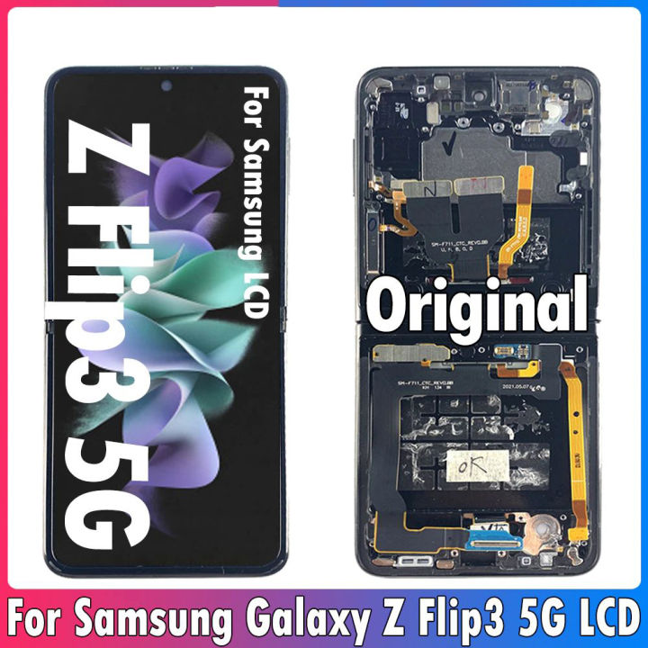 หน้าจอสัมผัสประกอบจอแสดงผล SM-F711B LCD ขนาด5G ของแท้จอ LCD สำหรับ ...