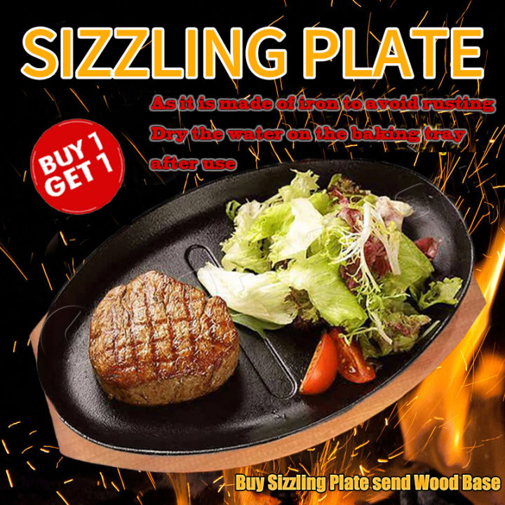 Sizzling Plate Set with Wood Sisig Sizzling Plates Non Stick with ...
