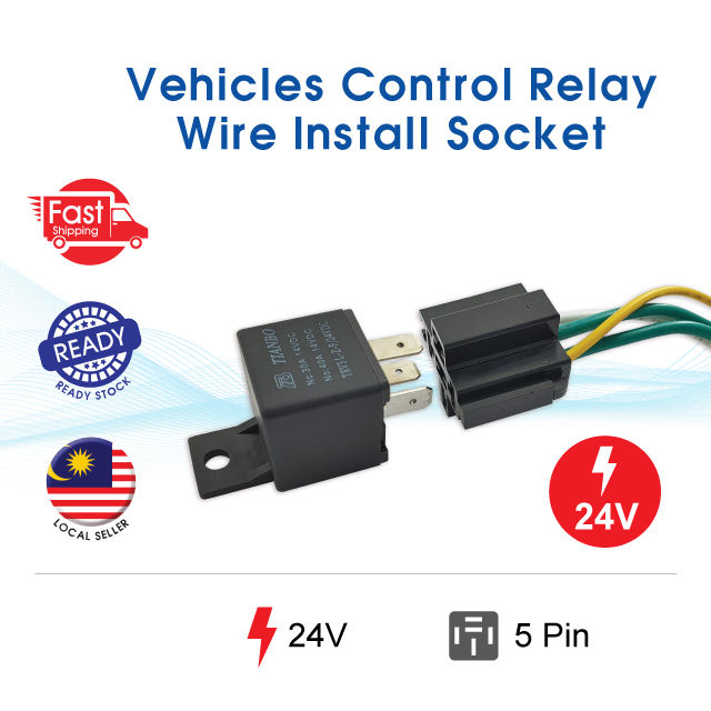 Ready Stock📢 Vehicles Control Relay Wire Install Socket 5-Pin Relay ...