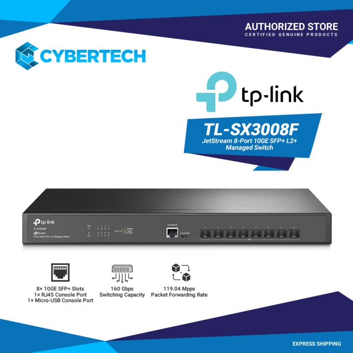 TP-link TL-SX3008F JetStream 8-Port 10GE SFP+ L2+ Managed Switch ...