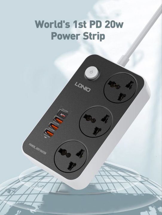 [SG READY STOCK] 3 Gang + 3 USB-A + 1 USB-C (PD 3.0 and QC3.0 Fast ...