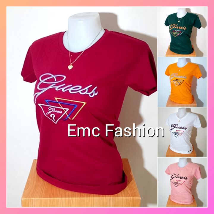 GS2202 Emc Fashion Ladies Cut Overrun T-Shirt For Women Embroidered ...