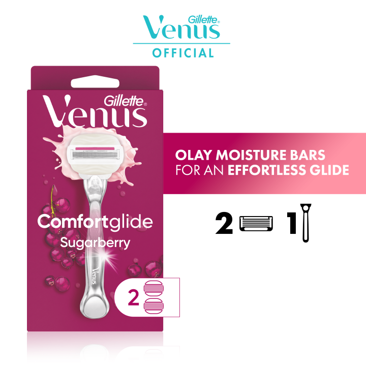 Gillette Venus Comfortglide Sugarberry 2 Razor Blade Refills ...