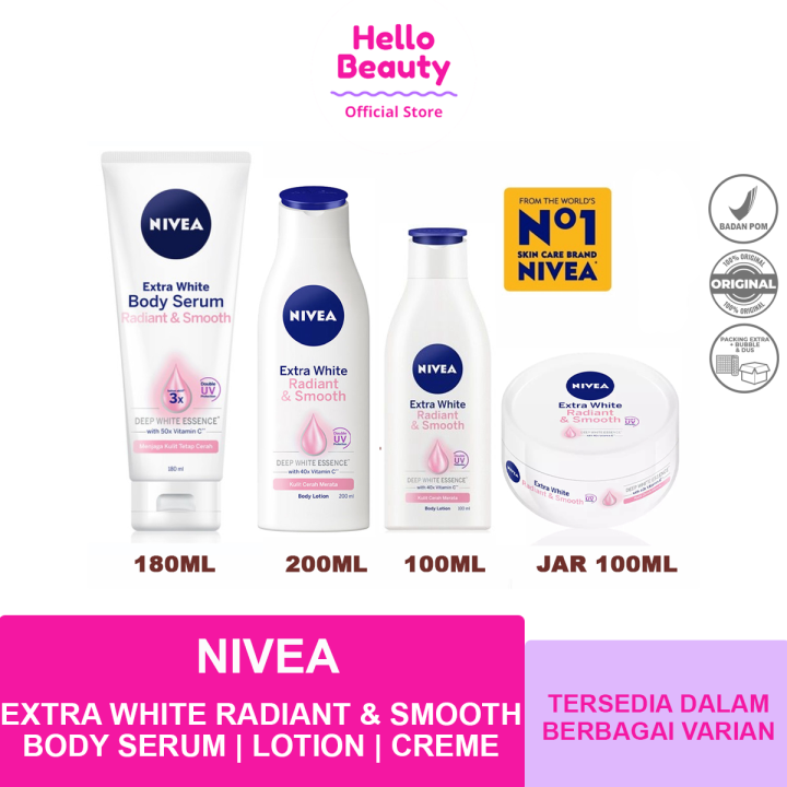 NIVEA EXTRA BRIGHT RADIANT & SMOOTH BODY SERUM 180ML | LOTION 100ML ...
