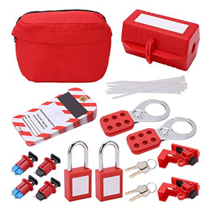 Electrical Circuit Breaker Lockout Tagout Set Kit Safty Padlock Kit Plug Lock Out Tag Station ...