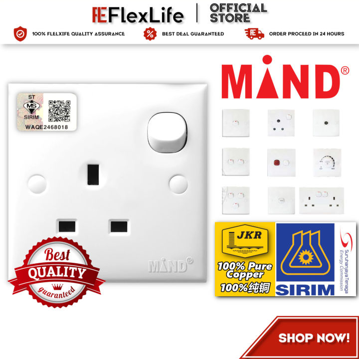 JKR & SIRIM MIND Switch Socket 13A 15A 1G 2G 3G 5G Water Heater ...