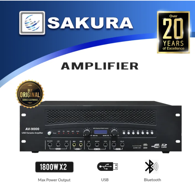 SAKURA USB Karaoke Amplifier AV-9000 1800W | Lazada PH