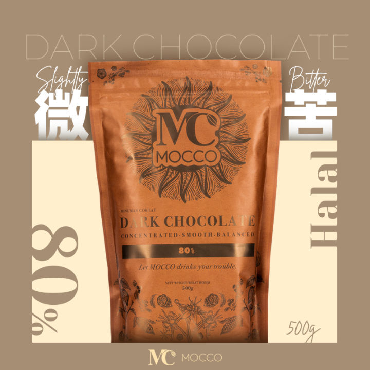 [MOCCO] 80% Dark Chocolate | Serbuk Koko PREMIUM (500g-HALAL) Minuman ...