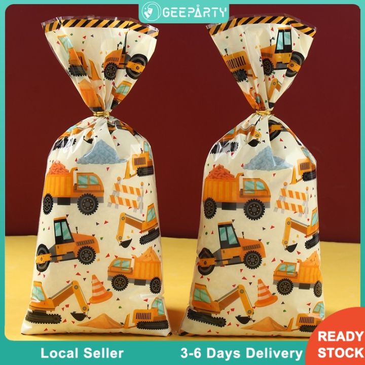 20pcs Construction Gift Bags Engineering Vehicle Excavator Candy Bag ...