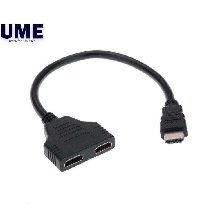 Male HDMI To Dual HDMI 2 Female Splitter Cable Adapter for Multimedia ...
