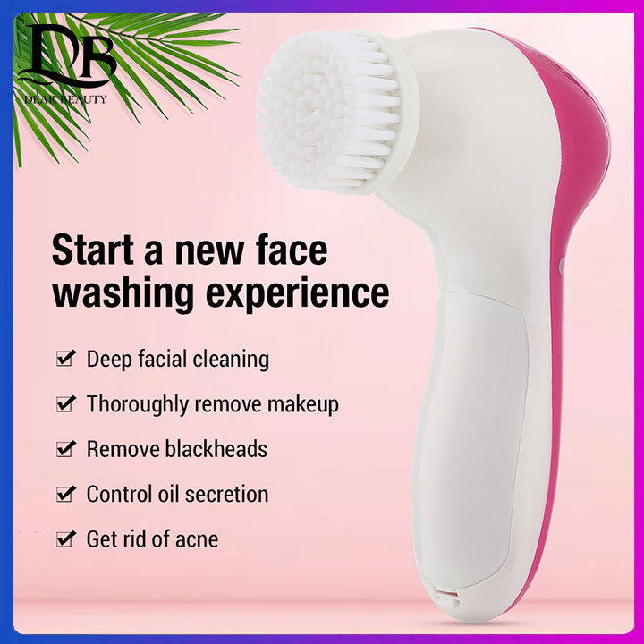 Dearbeauty 5 In 1 Electric Facial Cleaning Brush Face Washer Cleanser ...