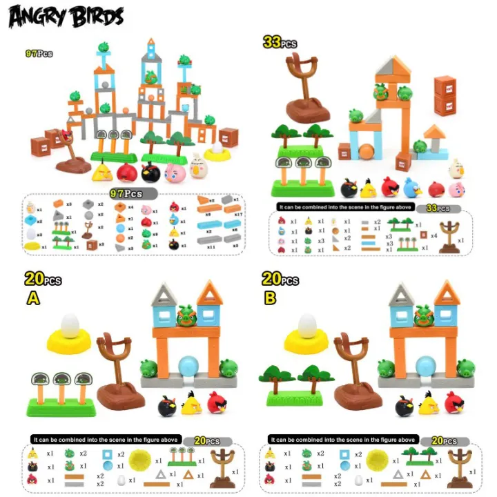 Toys Building Angry Bird Blocks Figure Bricks Slingshot Catapult Kids ...