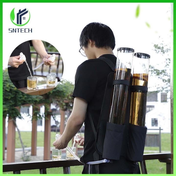 SNTECH Dual Tank Backpack Drink Dispenser Clear Beverage Containers for ...