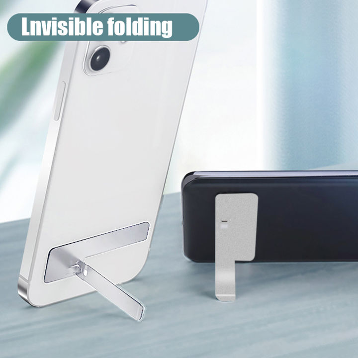 Ultra-Thin Mini Metal Folding Phone Holder Alloy Invisible Mobile Stick ...