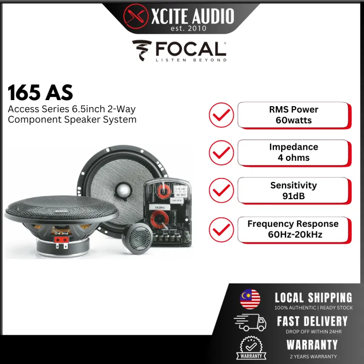 Focal Access 165AS 6.5" (17cm) 120 Watts 2-Way Component Car Speakers | Lazada