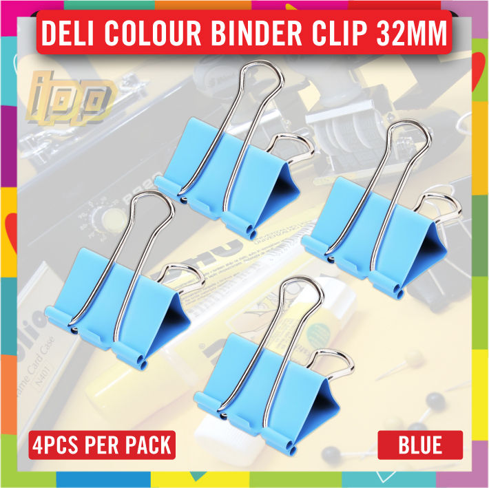 DELI Colour Binder Clips 32mm High Quality Binder Clip - Klip Pengikat ...