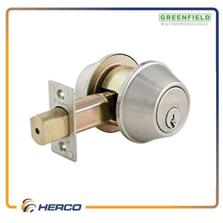Greenfield Double Cylinder Deadbolt Satin Stainless Steel Finish (Us32D ...