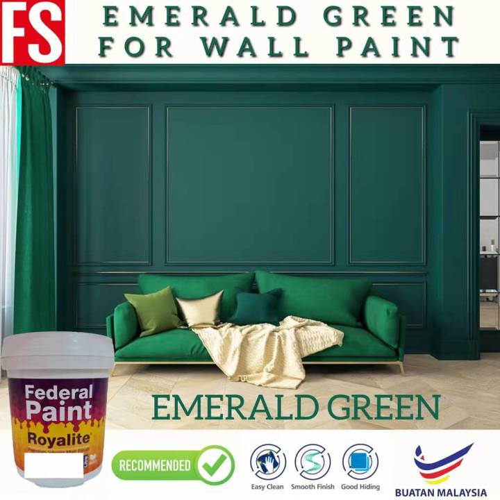 Emerald Green paint for interior wall 1L (ROYALITE) Emerald Green cat ...