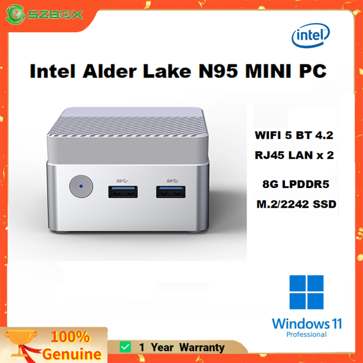 ZX01 Alder Lake N95 MINI PC LPDDR5 8GB SSD WIFI5 BT4.2 RJ45x2 Lan ...